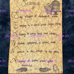 Personalized Name Acrostic Poem – Custom Calligraphy Parchment Gift - Etsy