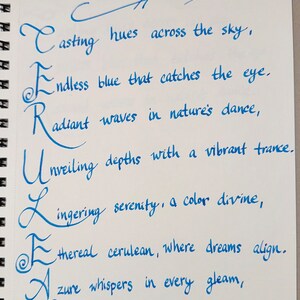 Personalized Color Acrostic Poem - Etsy