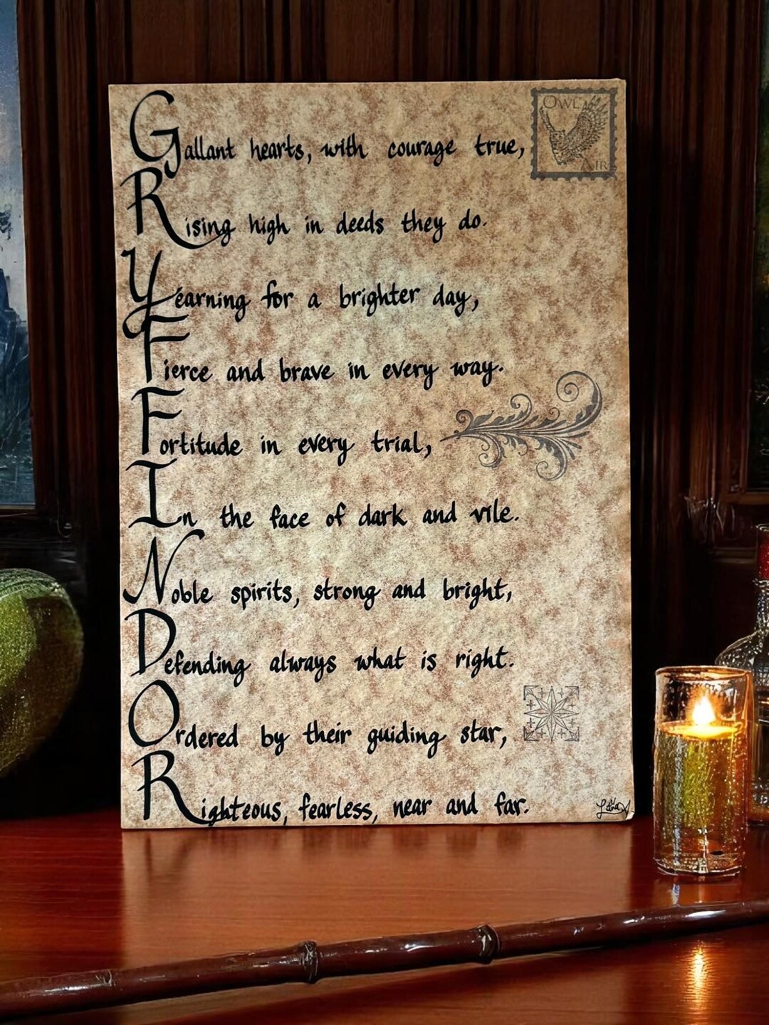 Gryffindor Acrostic Poem Scroll – Handwritten Hogwarts Calligraphy - Etsy