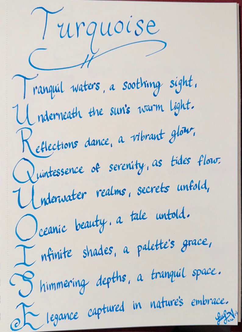 Personalized Color Acrostic Poem - Etsy