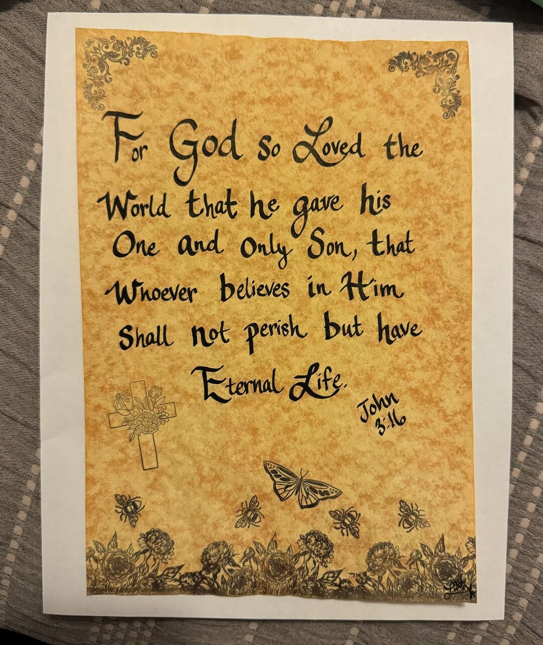 Personalized Bible Verse Scroll - Custom Calligraphy Scripture ...