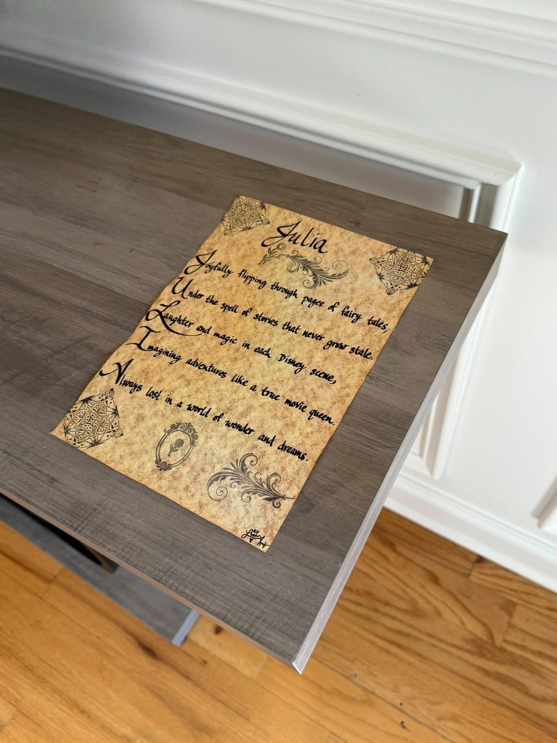 Personalized Name Acrostic Poem Scroll: Custom Calligraphy Art on ...
