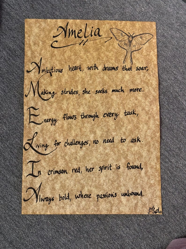 Personalized Name Acrostic Poem Scroll – Custom Calligraphy Gift on ...