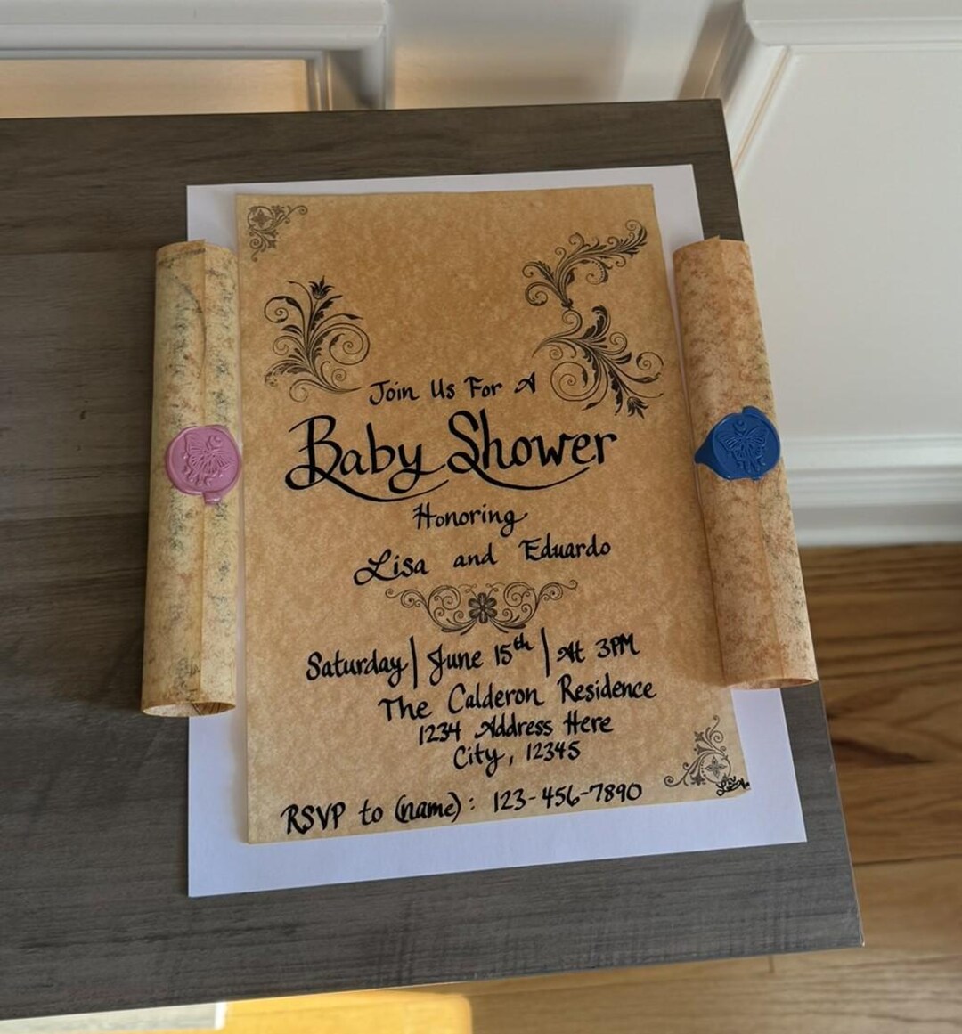 Baby Shower Calligraphy Scroll – Personalized Nursery Decor ...