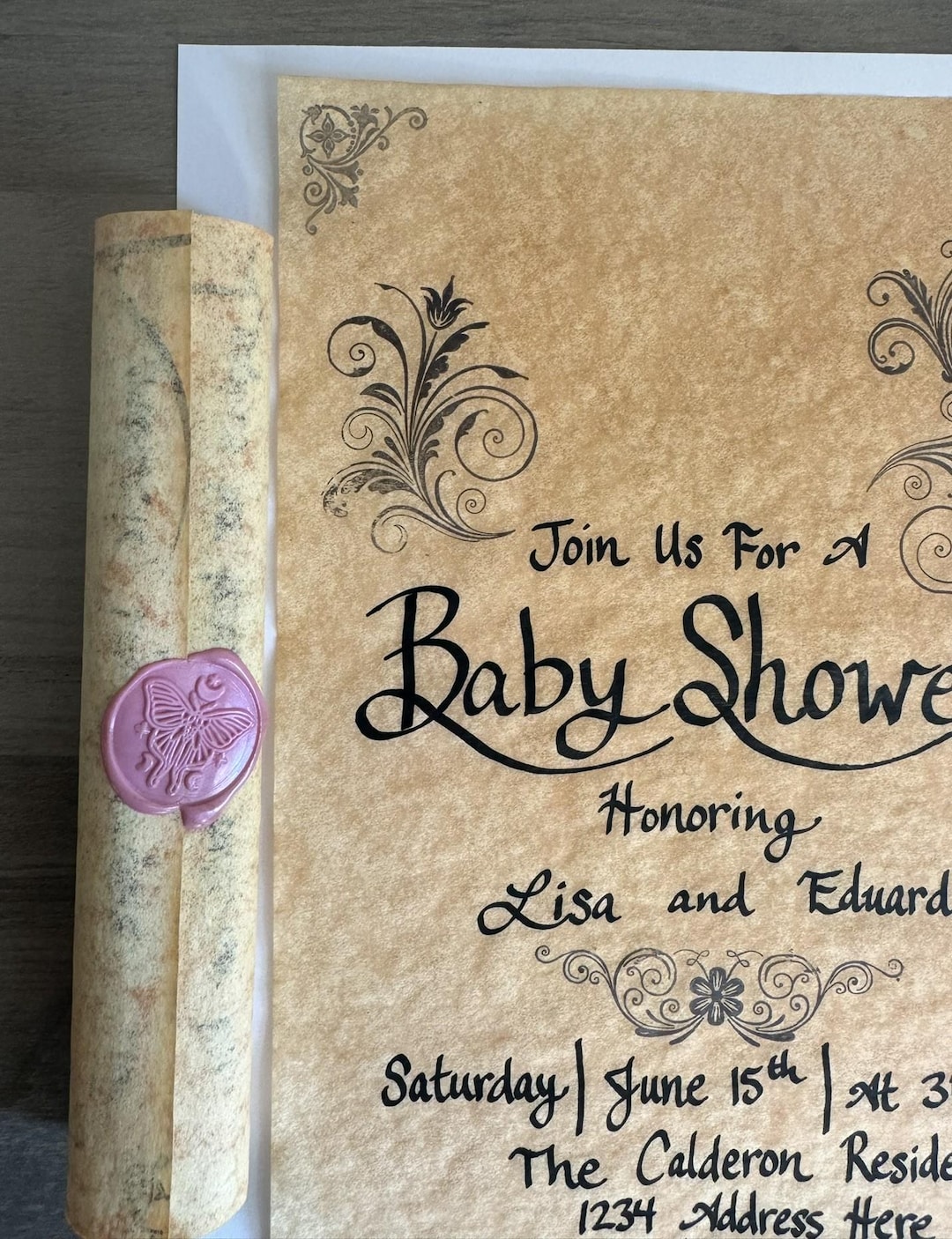 Baby Shower Calligraphy Scroll – Personalized Nursery Decor ...