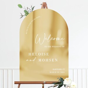 Arched Wedding Sign Gold Mirror Welcome Sign Wedding Reception Signage ...