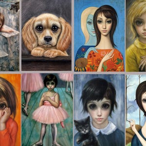 50 Unique Digital Posters in the Style of Margaret Keane! - Etsy