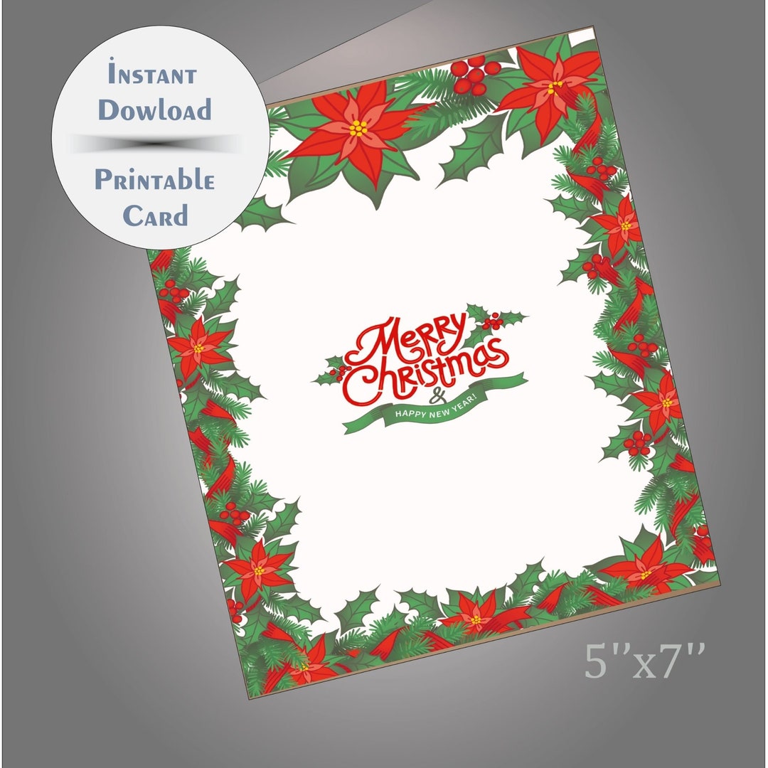 Christmas Card Printable, Merry Christmas Card, Christmas Cards Digital ...