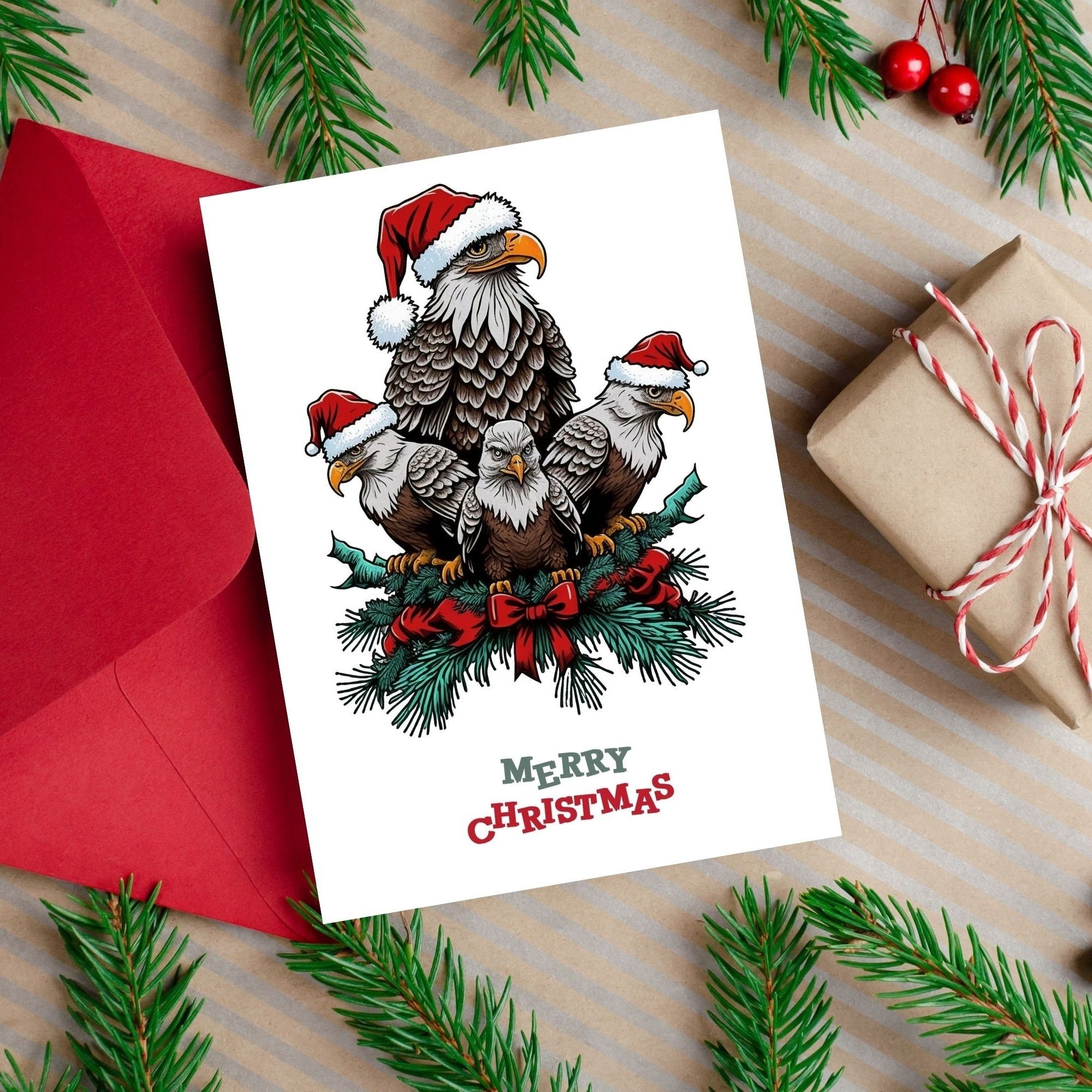 Animals Christmas Card Printable, Merry Christmas Card, Christmas Cards ...