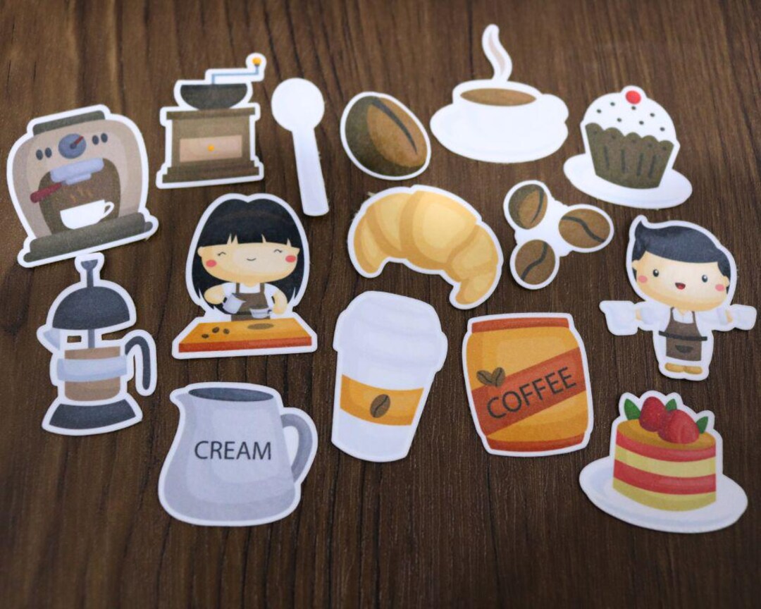 Sticker Set Barista Coffee Lover 45 Pcs Junk Bullet Journal Planner ...