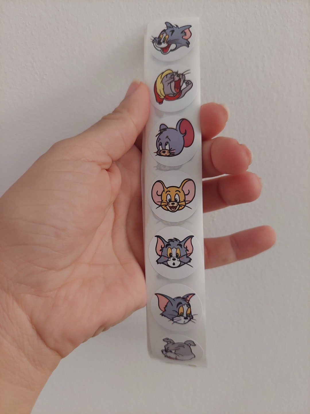 80 X Tom and Jerry Round Stickers Decals Kids Cartoon Animation Figures ...