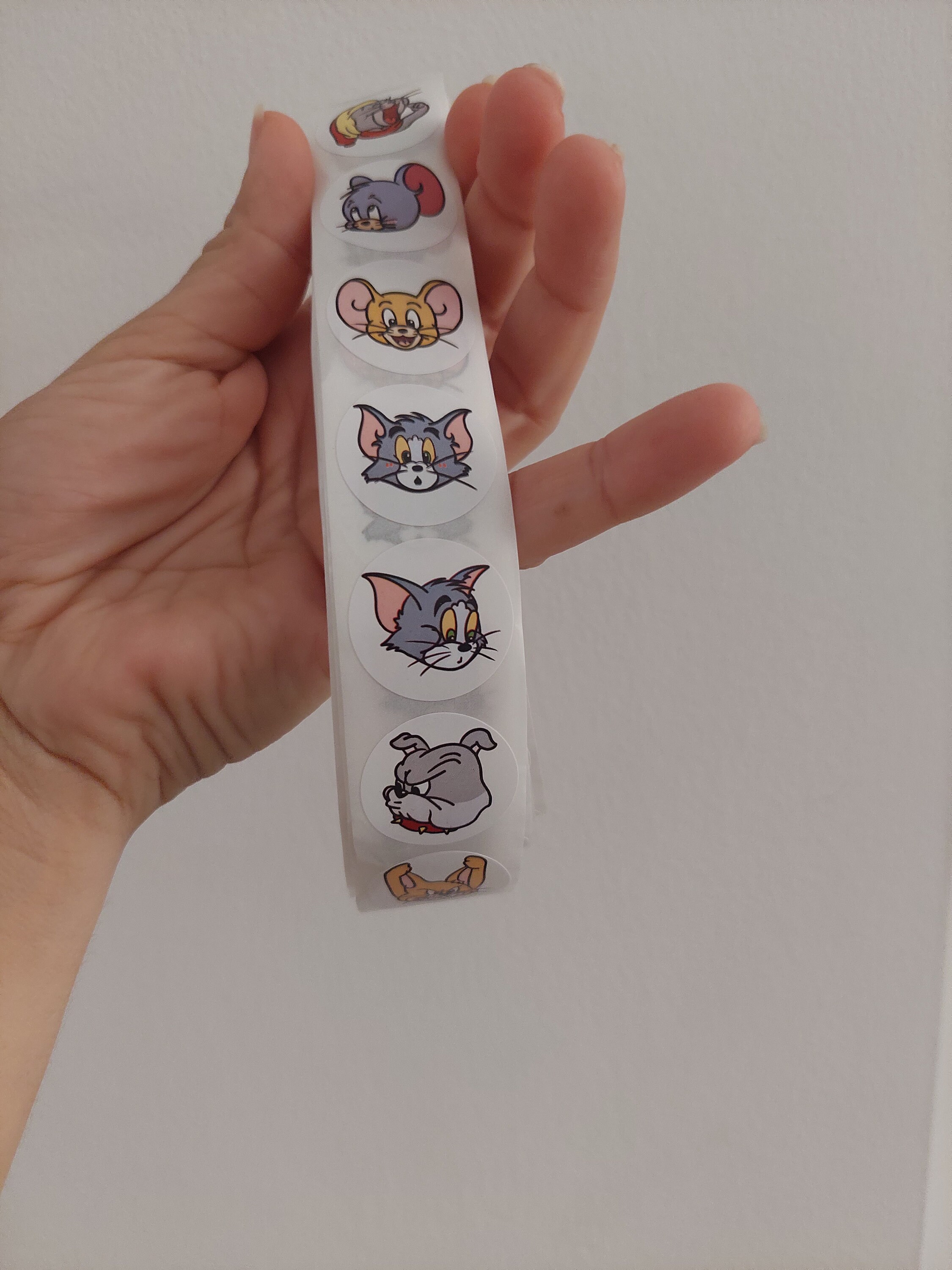 80 X Tom and Jerry Round Stickers Decals Kids Cartoon Animation Figures ...