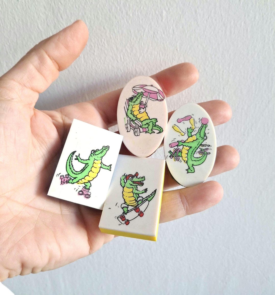 4 X Vintage FABER CASTELL Crocodile Erasers / Rubbers | Alligator | NOS ...