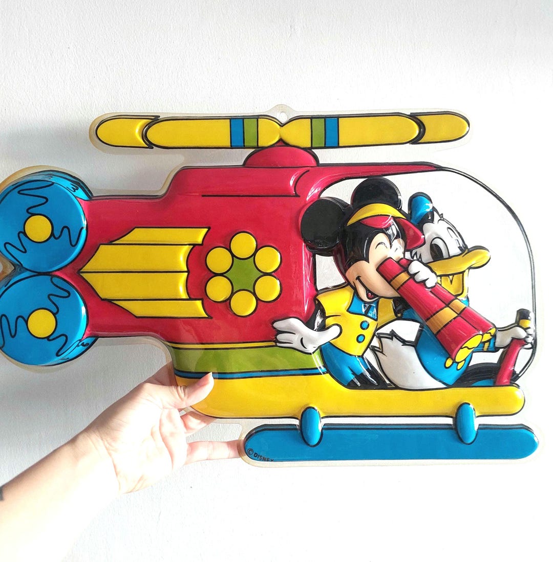Vintage Mickey Mouse and Donald Duck in Helicopter DISNEY 3D Molded ...