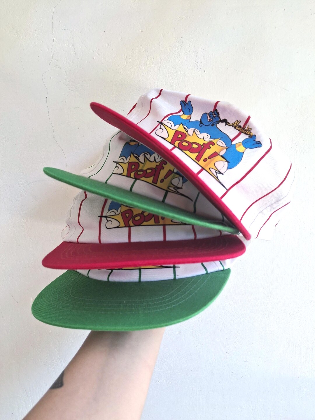 Vintage Disney ALADDIN GENIE Striped Hat / Cap | Size: 52 | Teenagers ...