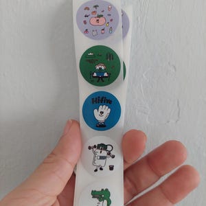 80 X Cute Animal Round Stickers Decals Kids Cartoon Animation Figures 2 ...