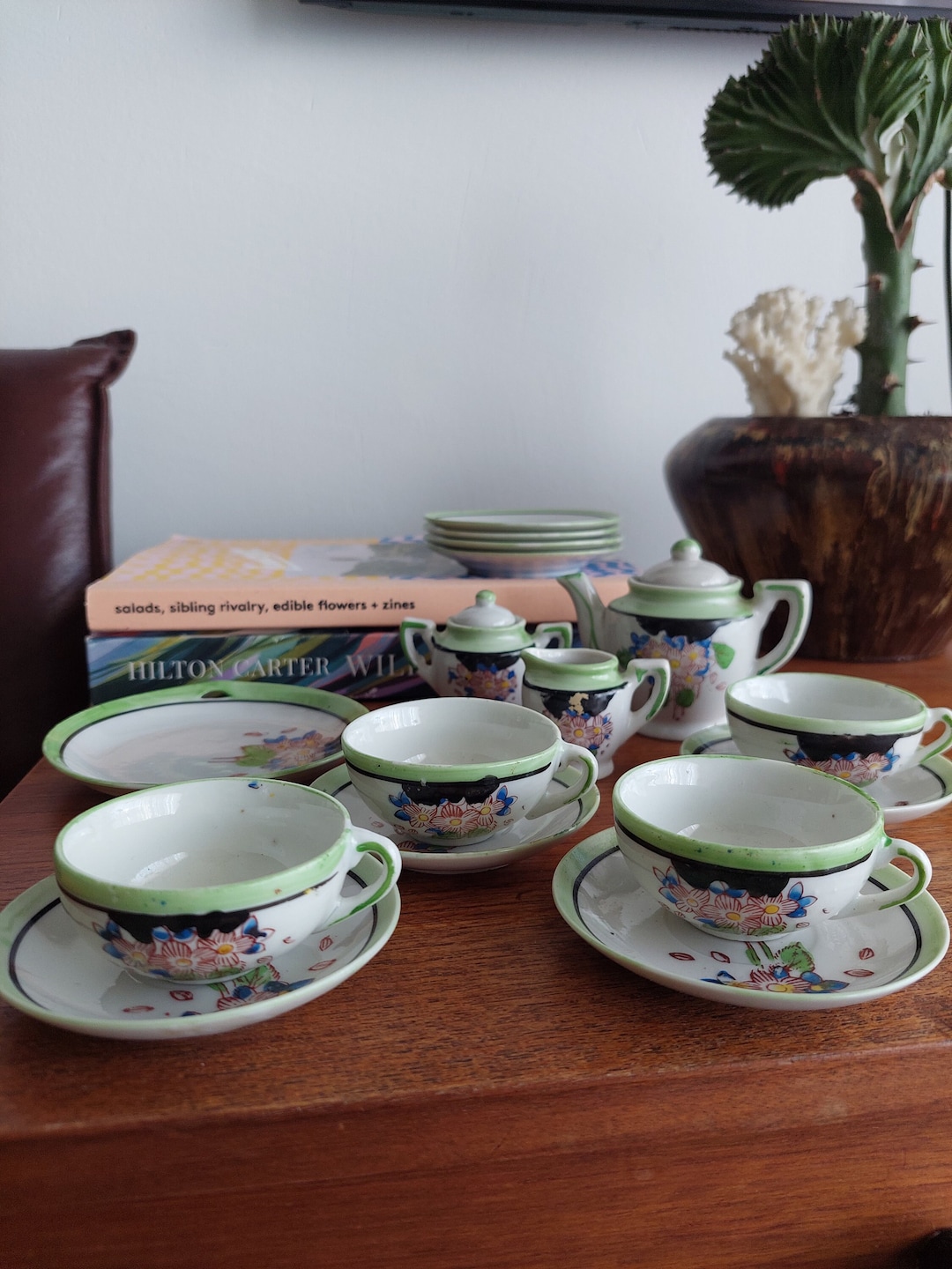 Vintage Handpainted Porcelain Tea Set Toy for Kids Brand 'foreign' Made ...