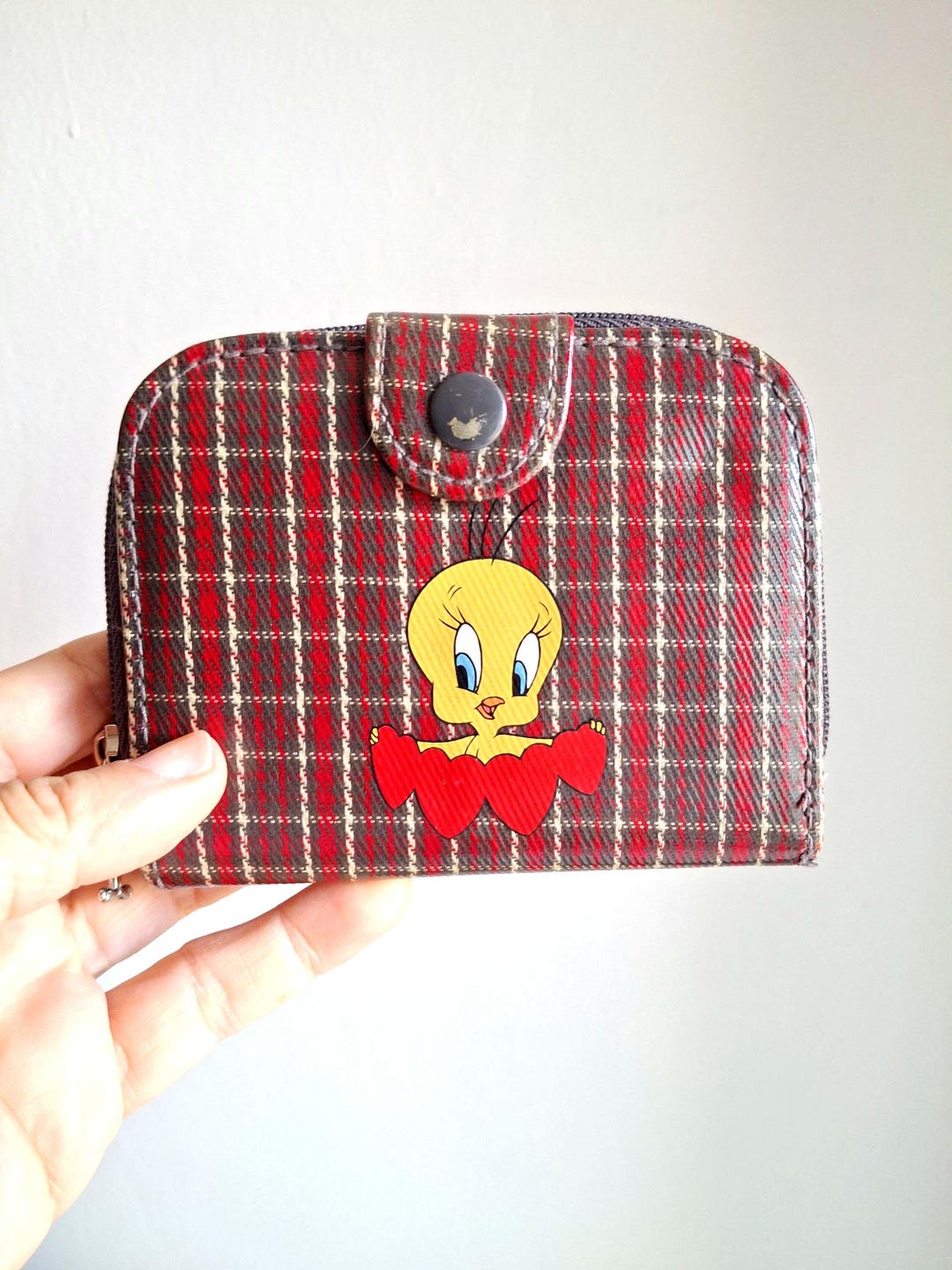Vintage Looney Tunes TWEETY Bird Wallet | Purse | Tartan Hearts | Rare ...