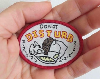 1 X Vintage Snoopy 'do Not Disturb' Iron on Fabric Patches | Clothes ...