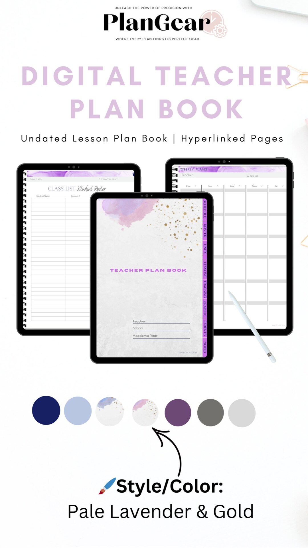 Digital Teacher Lesson Plan Book Undated Weekly & Daily Lesson Plans ...