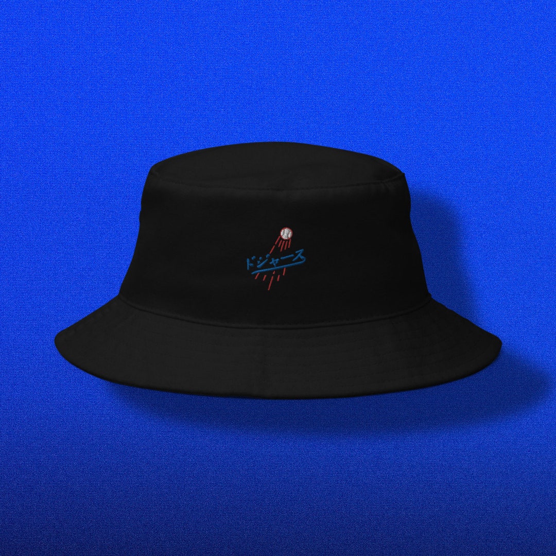 LA Dodgers Japanese Kanji Bucket Hat dodgers Written in Japanese Kanji ...