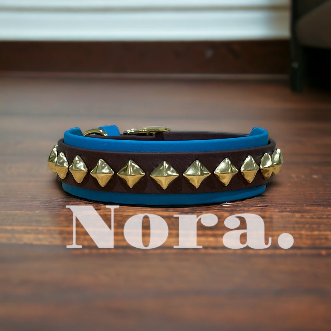 Biothane Dog Collar in Brown and Aqua Size 15.5-18.5, Dark Brown and ...