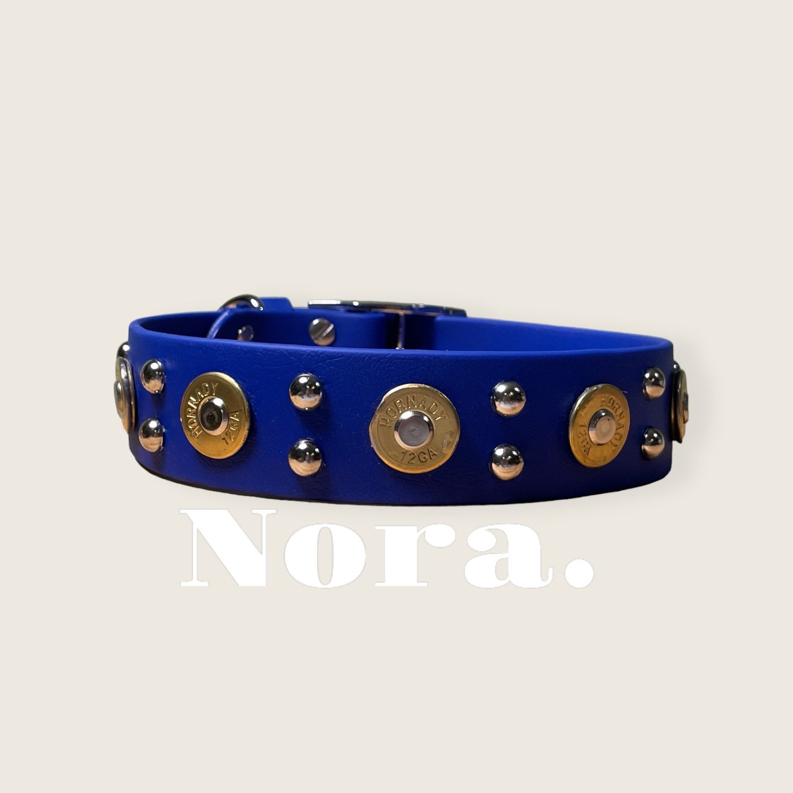 20.5 Shotgun Shell Bling Biothane Dog Collar in Blue, 1.5 Wide Premade ...