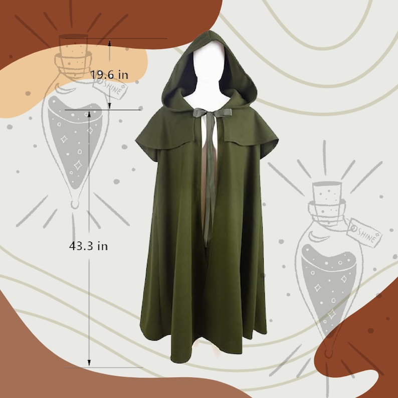 Medieval Hobbit Halloween Costume Women, Men, Hooded Cape With Hood ...