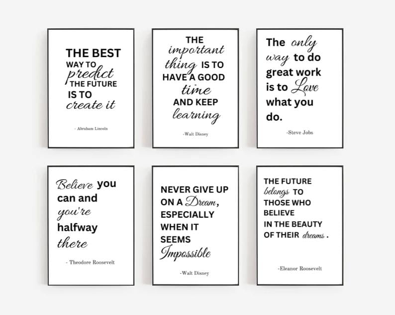 Motivational Posters, Set of 6 PRINTS, Office Decor, Motivational Wall ...