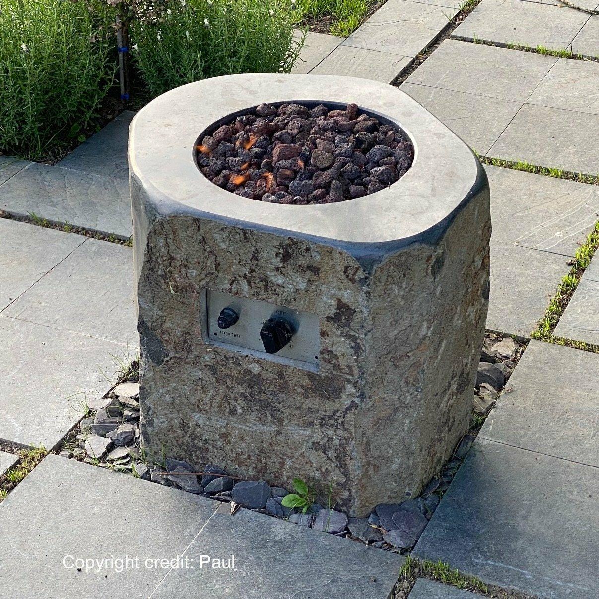 Basalt Stone Gas Fire Pit - Etsy UK