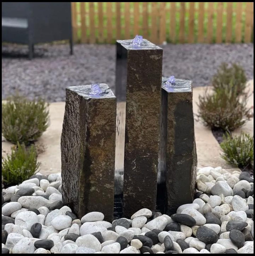 Our Secret Oasis 'split Boulder' Solid Basalt Water Feature - Etsy