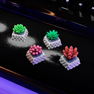 Succulent Plant Artisan Keycaps Set - Cherry MX Compatible - Unique ...