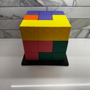 Soma Cube Puzzle - 7 Piece 3D Printed Brain Teaser With Display Base ...