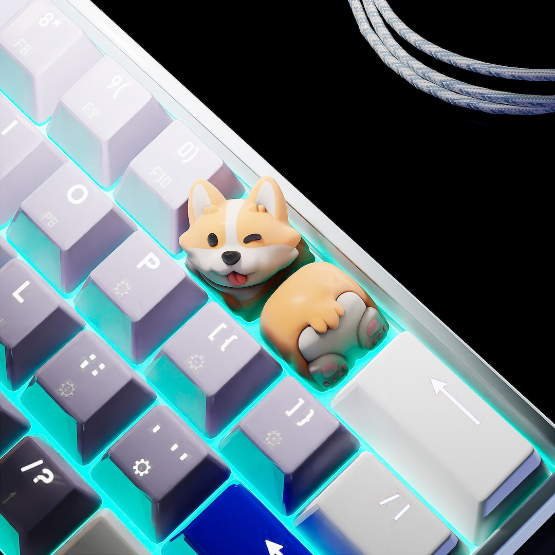 Corgi Keycaps for Mechanical Keyboard - Custom Handmade Artisan Cherry ...