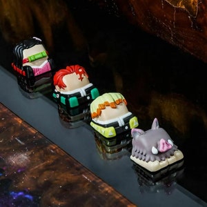 Handmade Inspired by Demon Anime Keycaps: Tanjiro, Nezuko, Zenitsu ...