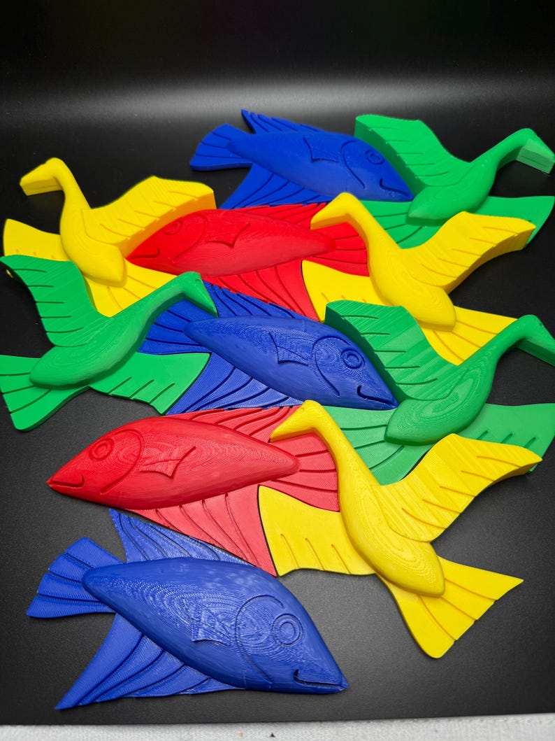 Escher's Birds and Fish Tessellation Print | Art Print Decor | Unique ...