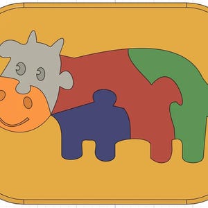 Cow Shape Puzzle for Kids - Motor Skills Development and Shape ...