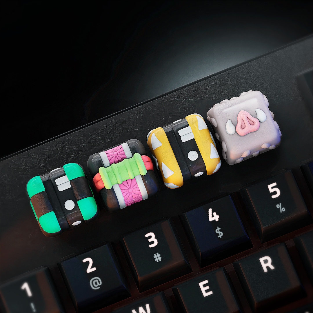 Handmade Inspired by Demon Slayer Keycaps: Tanjiro, Nezuko, Zenitsu ...