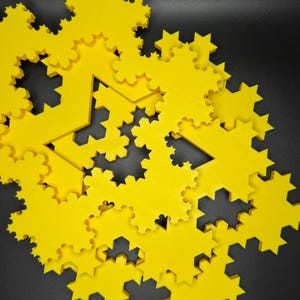 Koch Snowflakes - Fractal Curve Model, 3D Print Desk Art and Learning ...