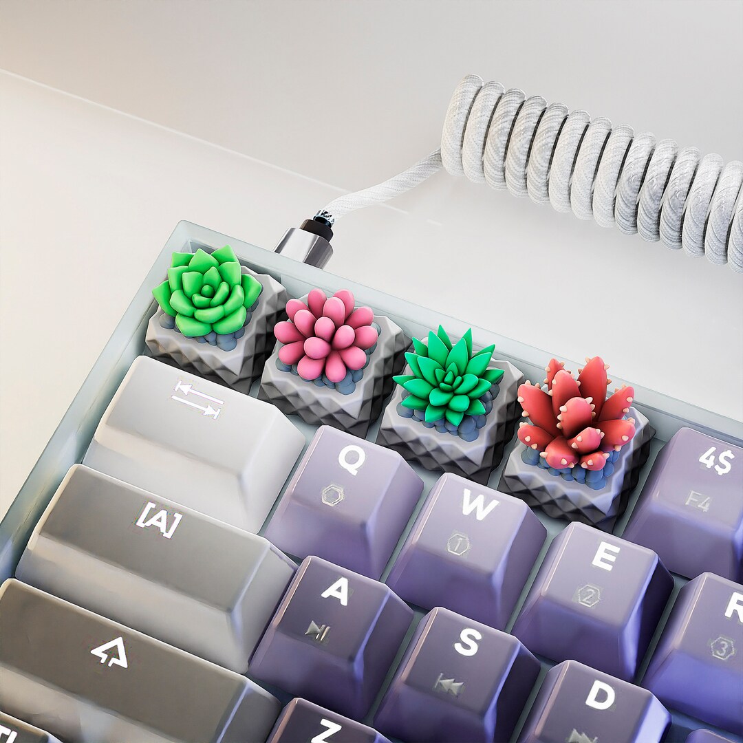 Succulent Plant Artisan Keycaps Set - Cherry MX Compatible - Unique ...