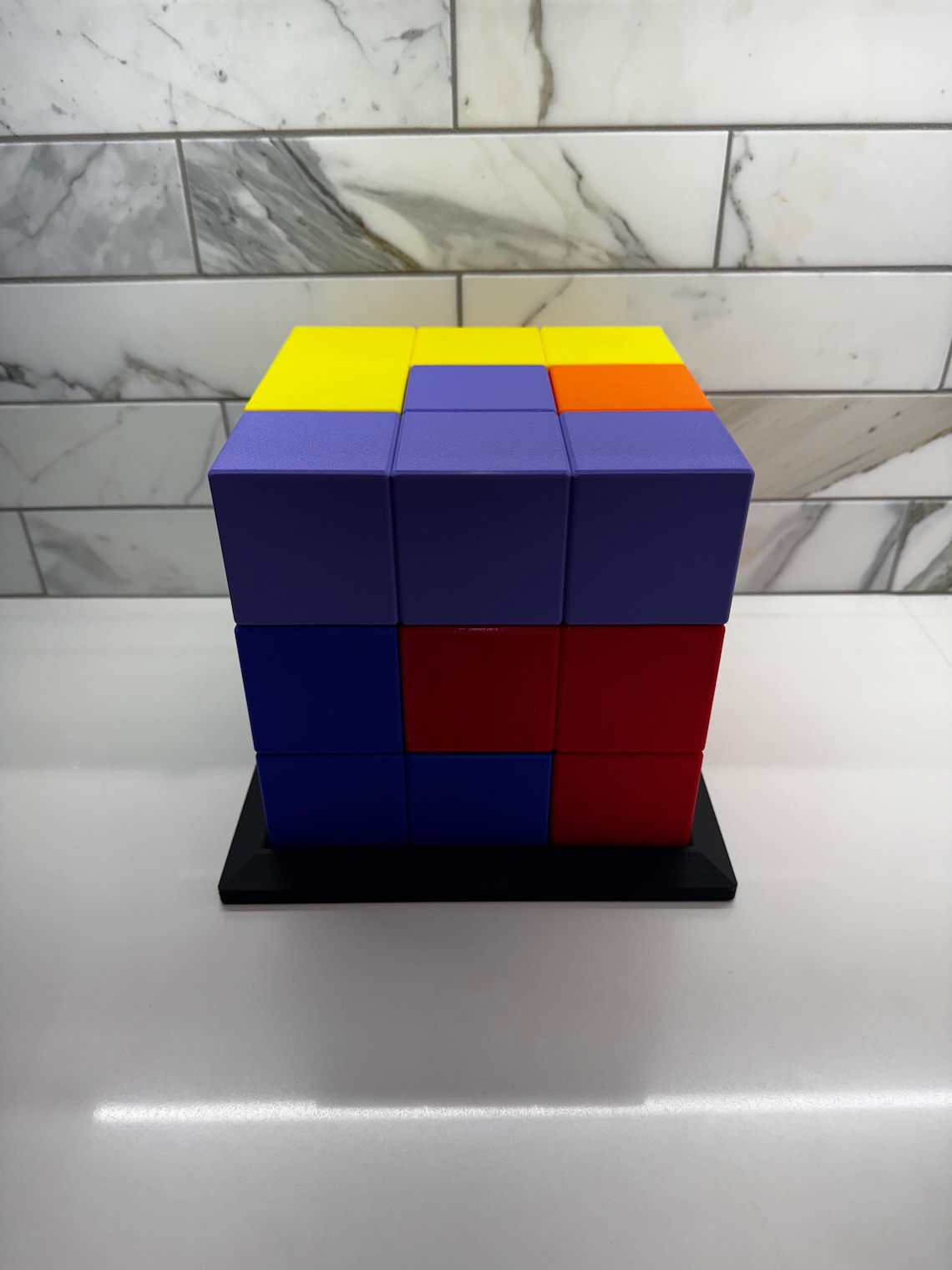 Soma Cube Puzzle - 7 Piece 3D Printed Brain Teaser With Display Base ...
