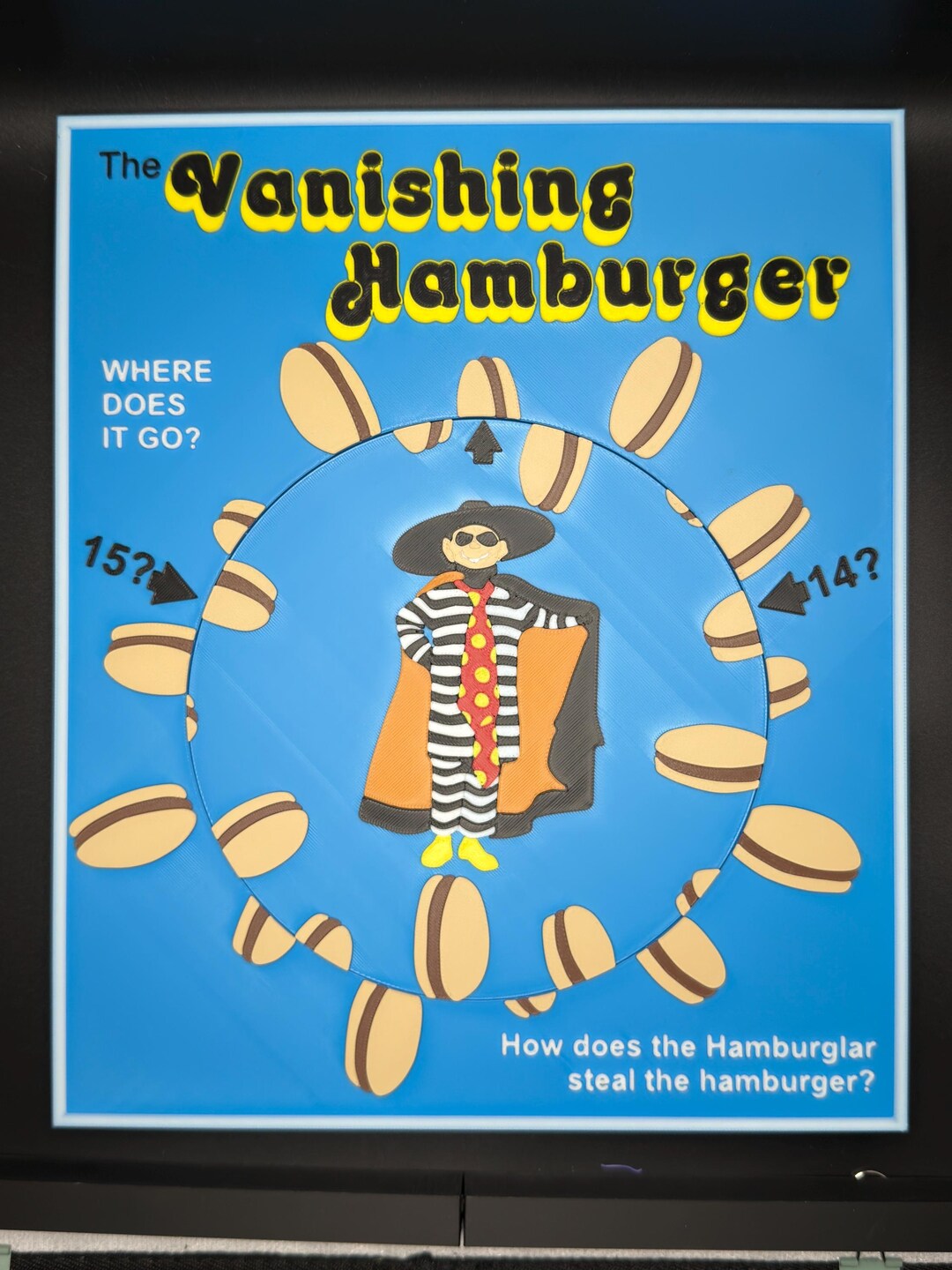 The Vanishing Hamburger Puzzle: Vintage Optical Illusion Puzzle, High ...