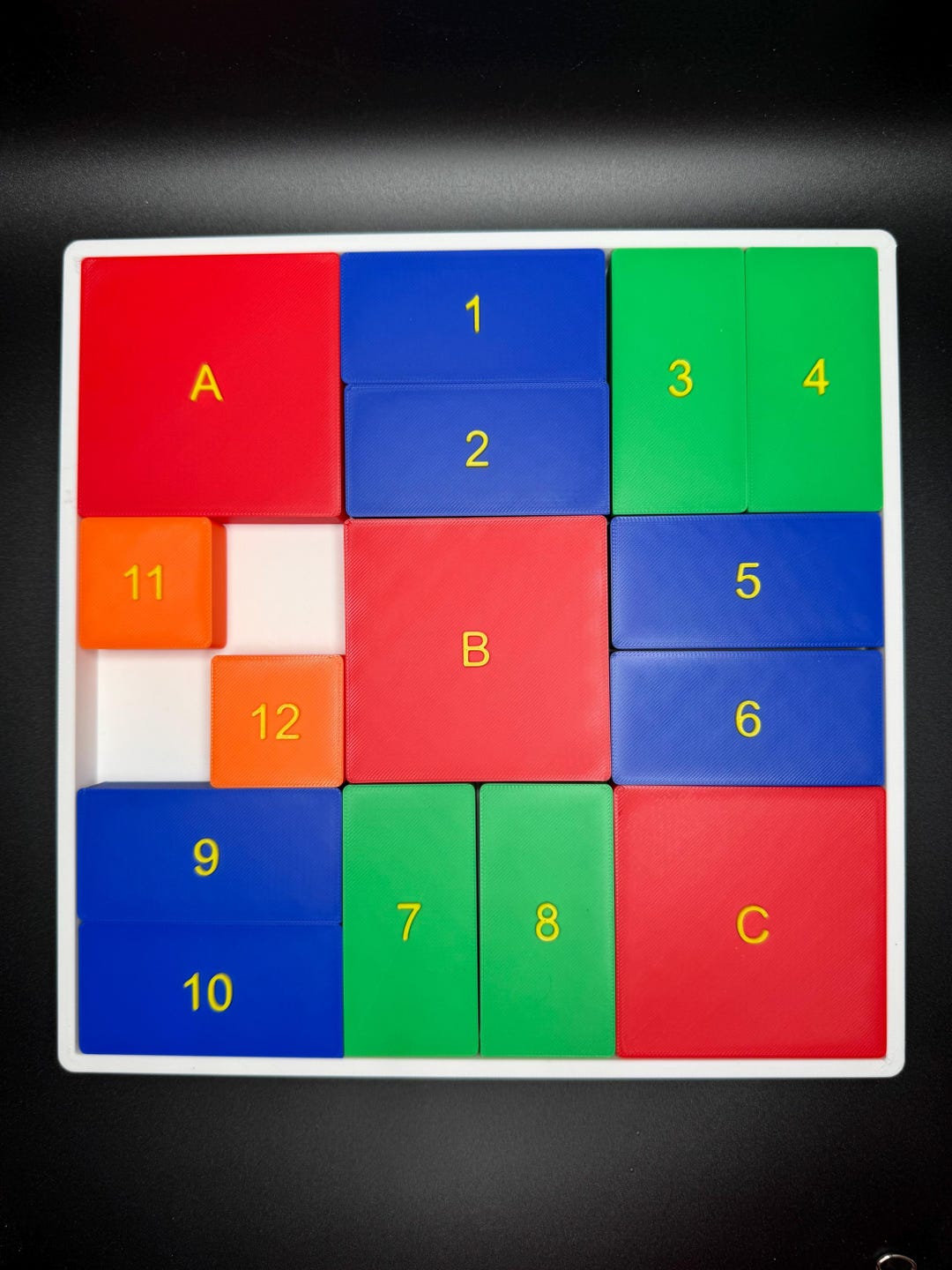 Sliding Block Puzzle Abc Puzzle Sliding Puzzle 3d Printed Classic 1927s Toy Modern