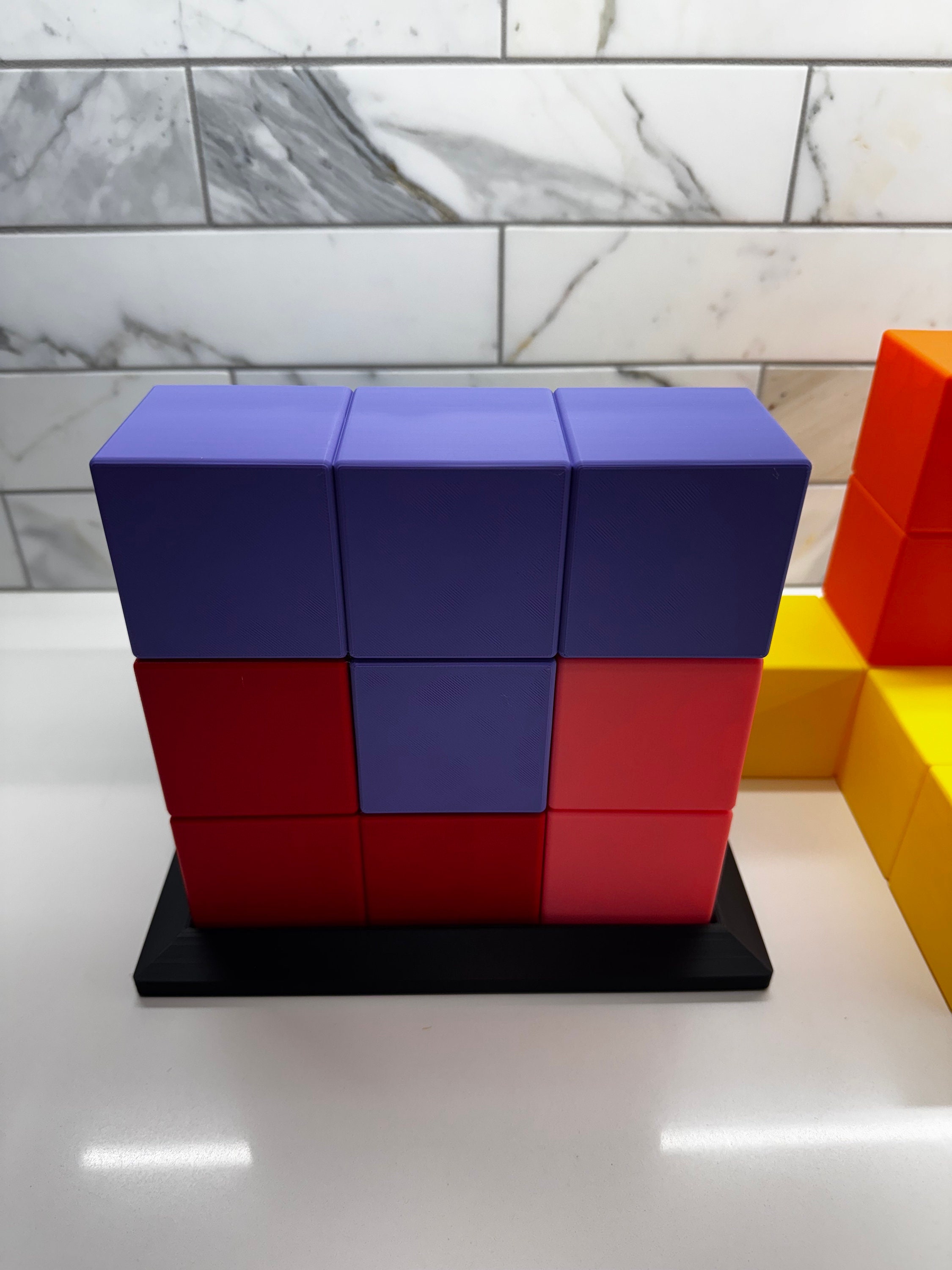 Soma Cube Puzzle - 7 Piece 3D Printed Brain Teaser With Display Base ...