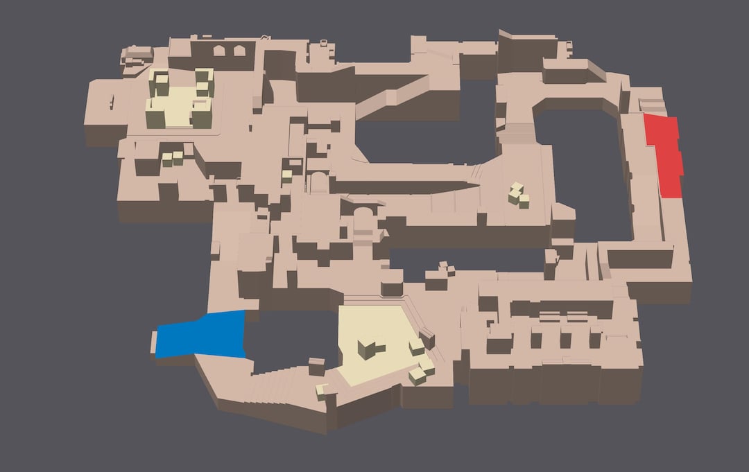 Counter Strike 2 & Counter Strike Global Offensive Mirage 3D Map Layout ...