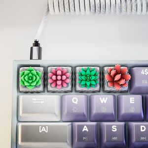 Succulent Plant Artisan Keycaps Set - Cherry MX Compatible - Unique ...