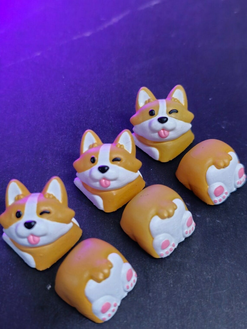 Corgi Keycaps for Mechanical Keyboard Custom Handmade Artisan Cherry MX ...
