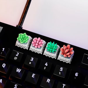Succulent Plant Artisan Keycaps Set - Cherry MX Compatible - Unique ...