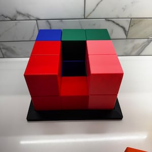 Soma Cube Puzzle - 7 Piece 3D Printed Brain Teaser With Display Base ...