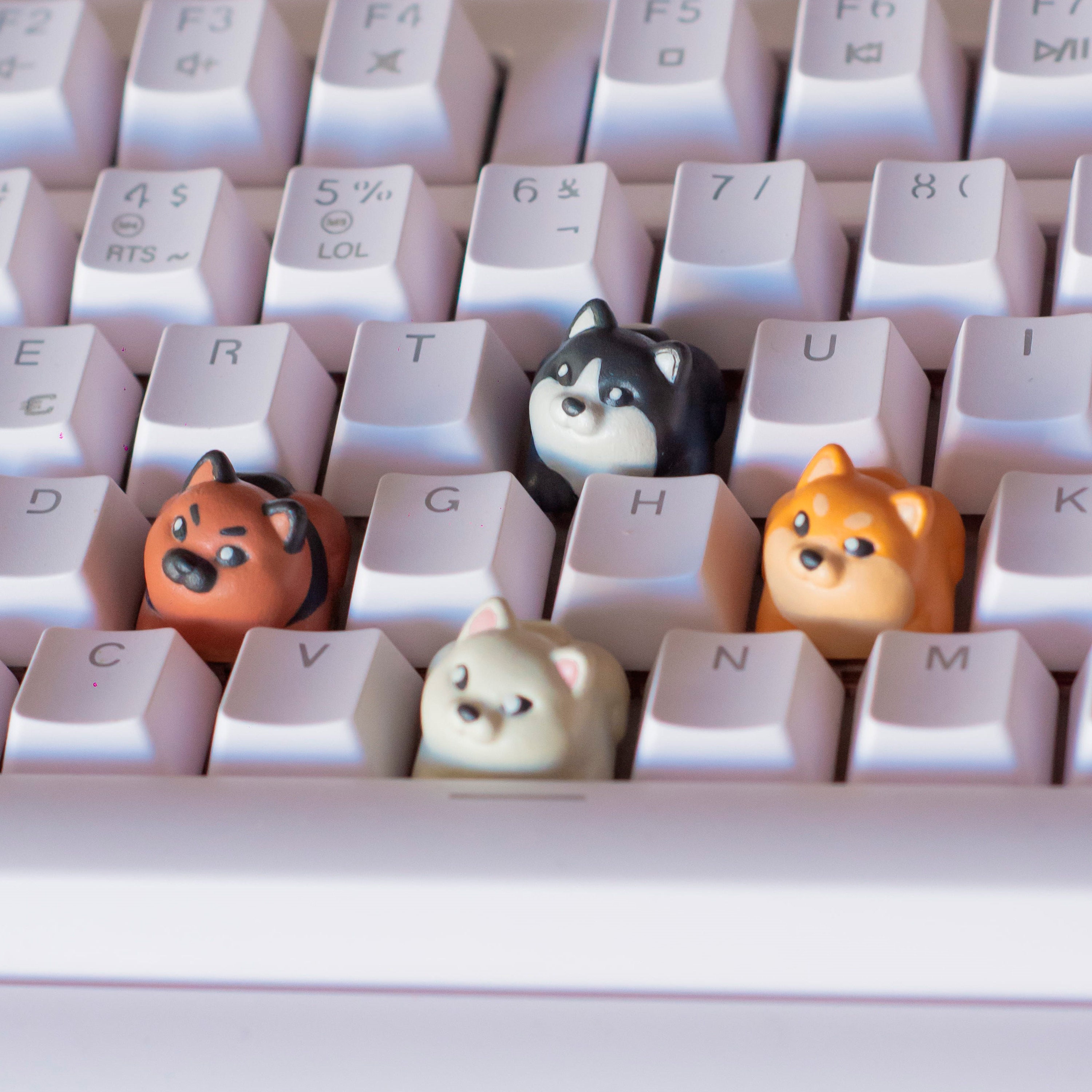 Shiba Inu Dog Keycaps Set - Cherry MX Compatible - Unique Keyboard ...